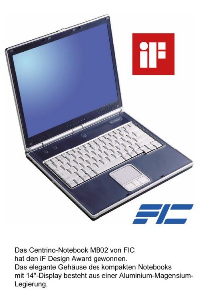 Notebooks von FIC mit iF Design Award 2004 ausgezeichnet – Hartware