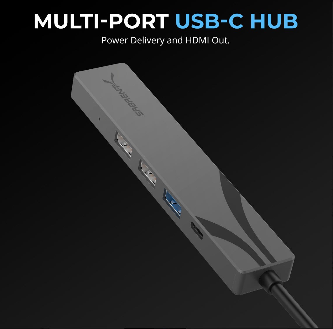 SABRENT Multi-Port USB-C Hub with Power Delivery and HDMI Out, 3 USB A ...